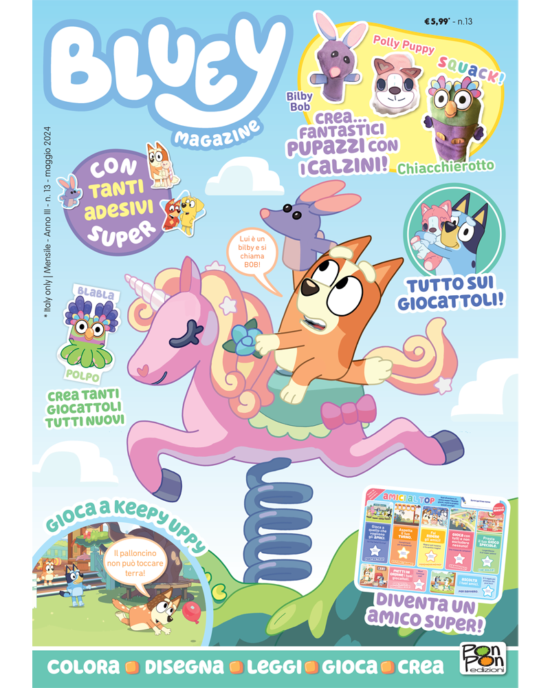 Bluey Magazine n. 13 con Costruisci la tua Bluey e Bingo